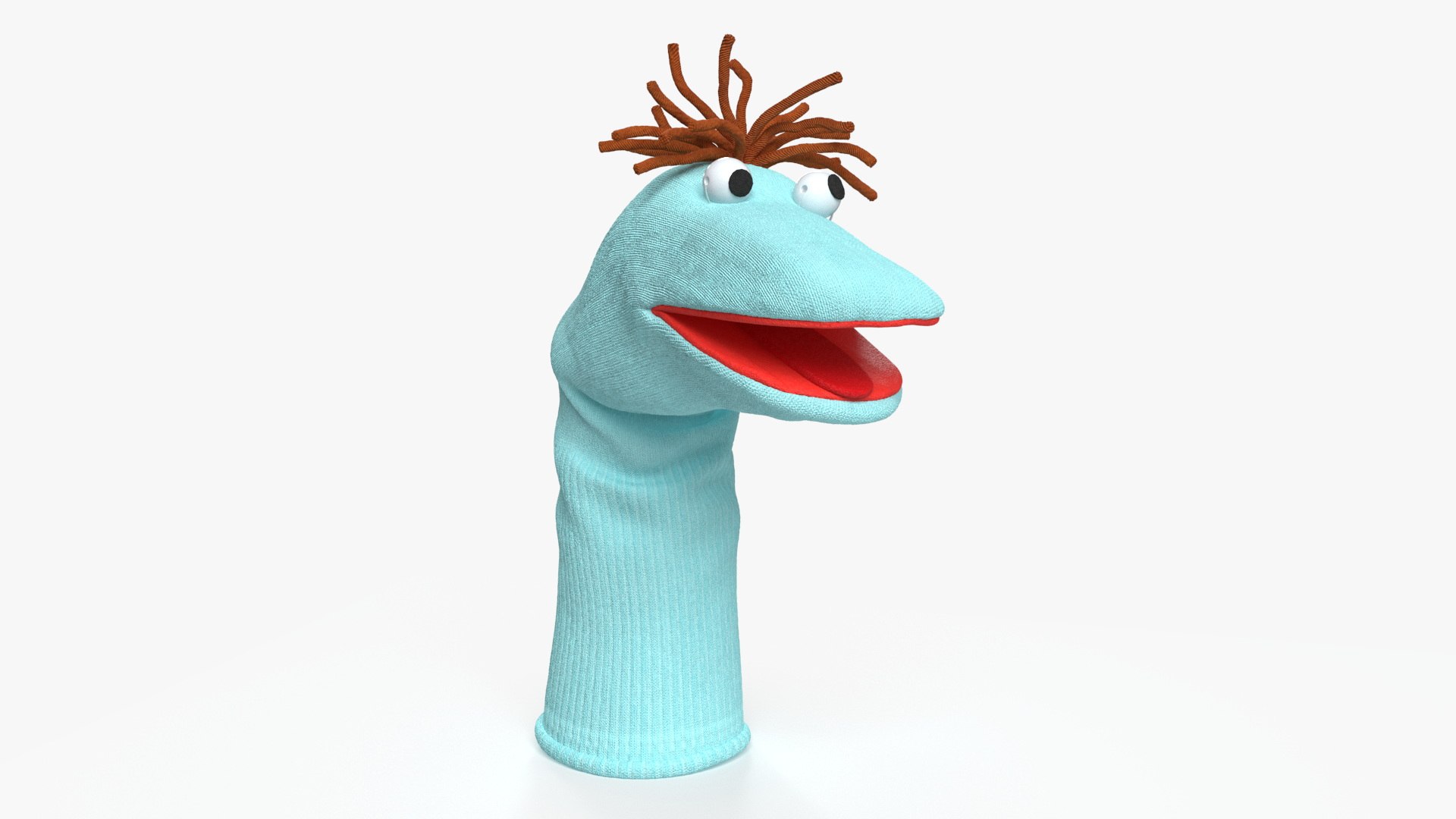 3D Sock Puppet Character Blue Boy Smiling Pose - TurboSquid 2268749