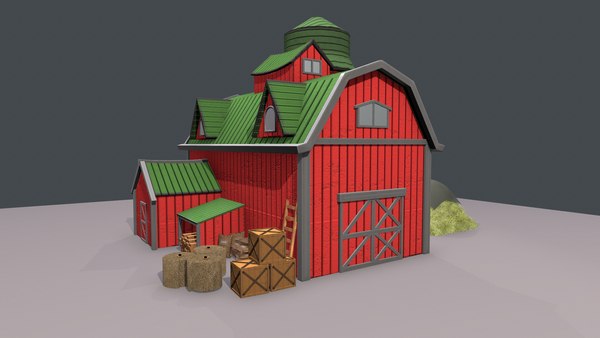 Stylized cartoon barn 3D model - TurboSquid 1419257