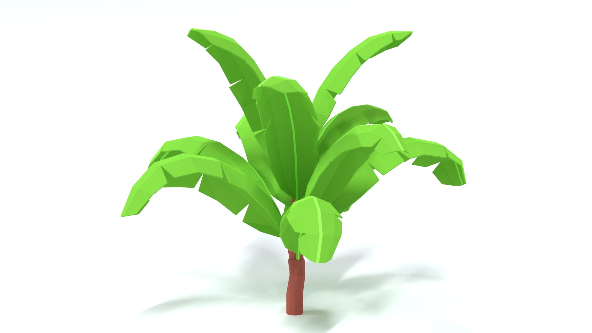 3D Model Low Poly Cartoon Banana Tree - TurboSquid 1841601