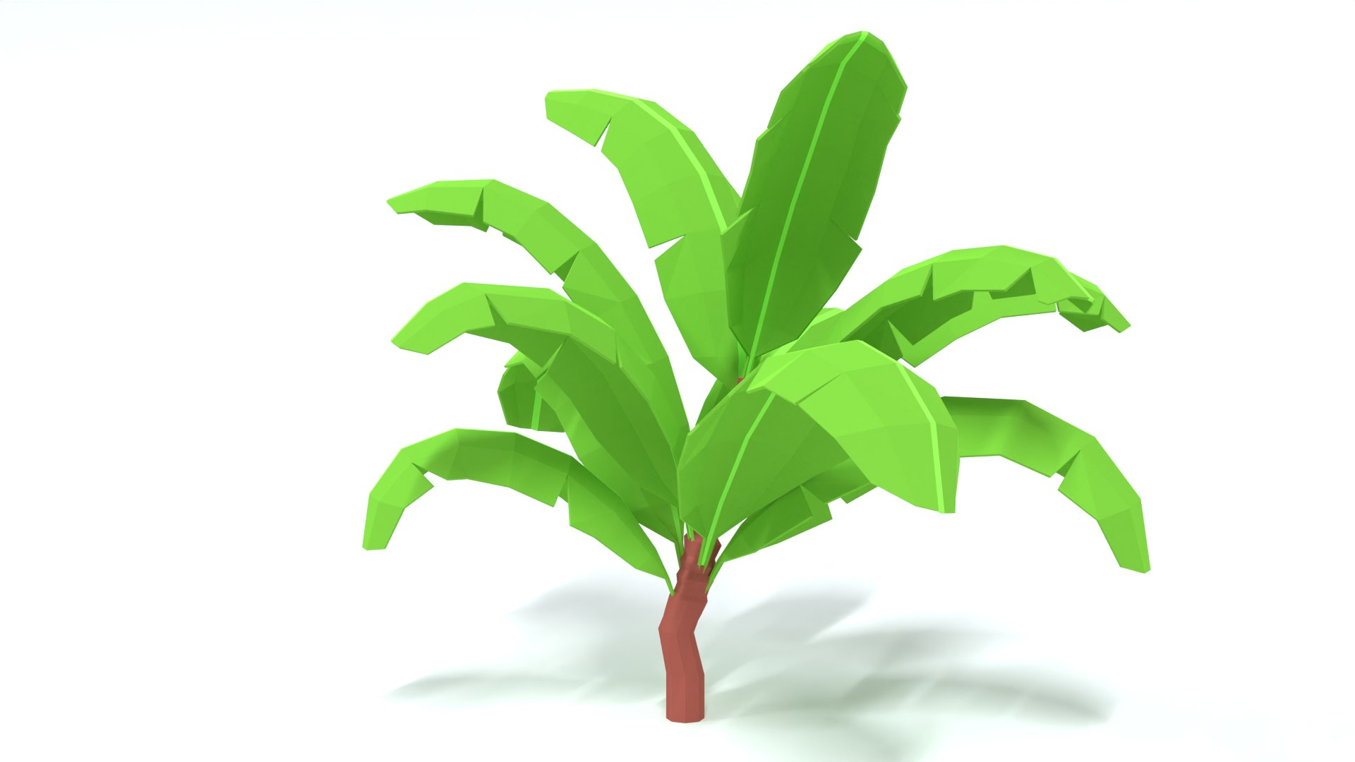 3D Model Low Poly Cartoon Banana Tree - TurboSquid 1841601