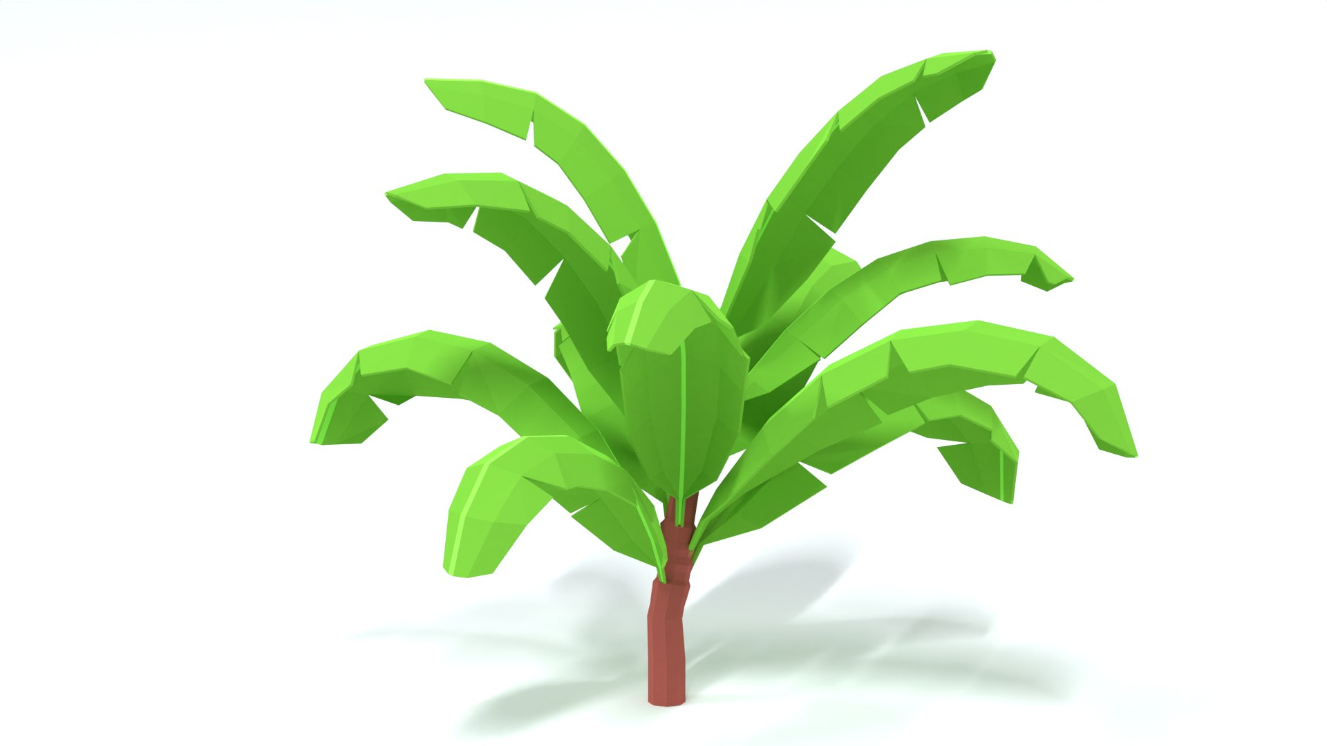 3D Model Low Poly Cartoon Banana Tree - TurboSquid 1841601