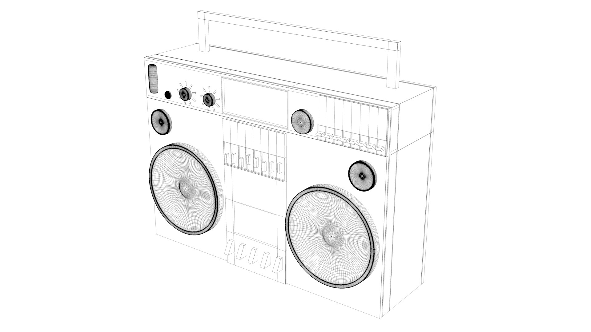 3D Boombox Nostalgic Retro Synthwave - TurboSquid 2432618