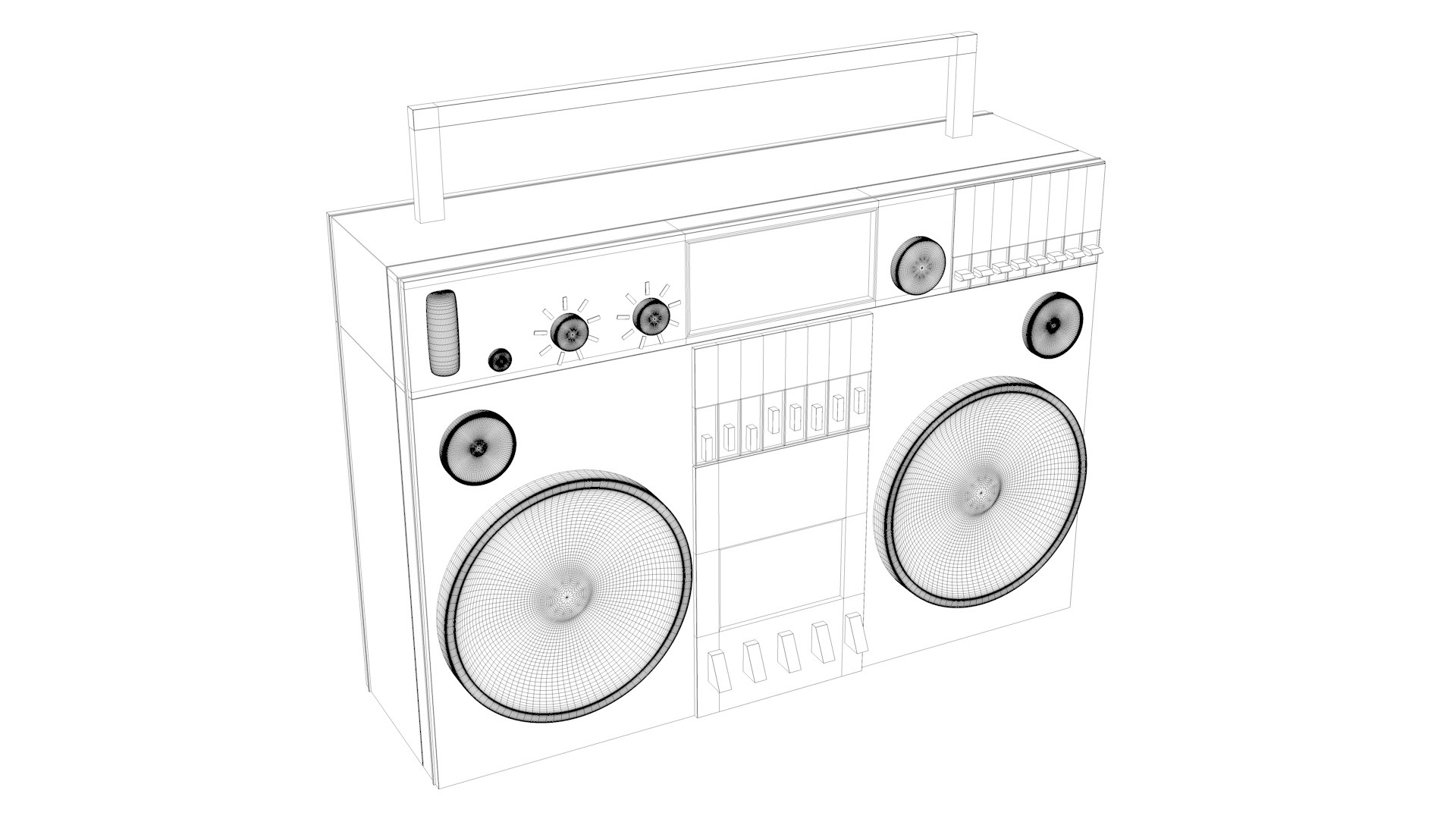 3D Boombox Nostalgic Retro Synthwave - TurboSquid 2432618