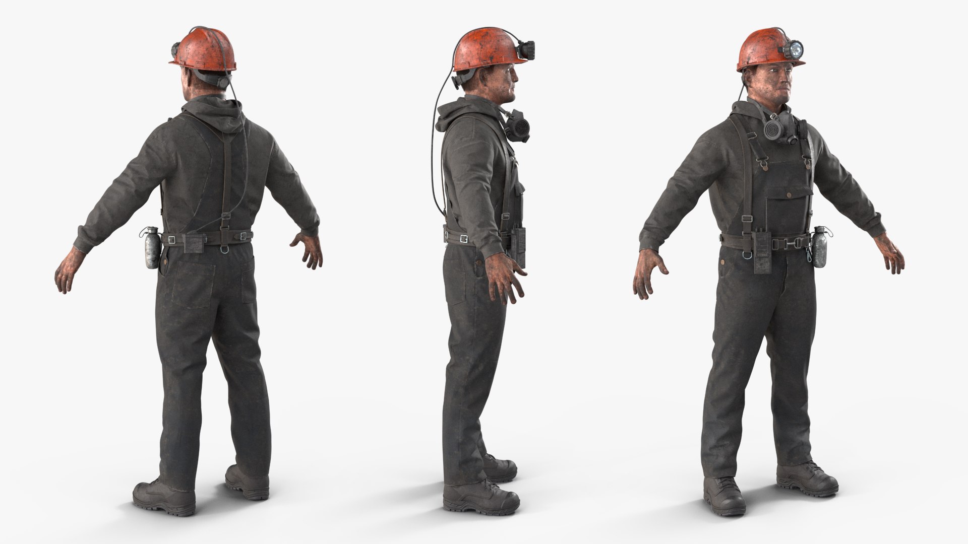 3D Coal Miner A-Pose Fur Model - TurboSquid 2334155
