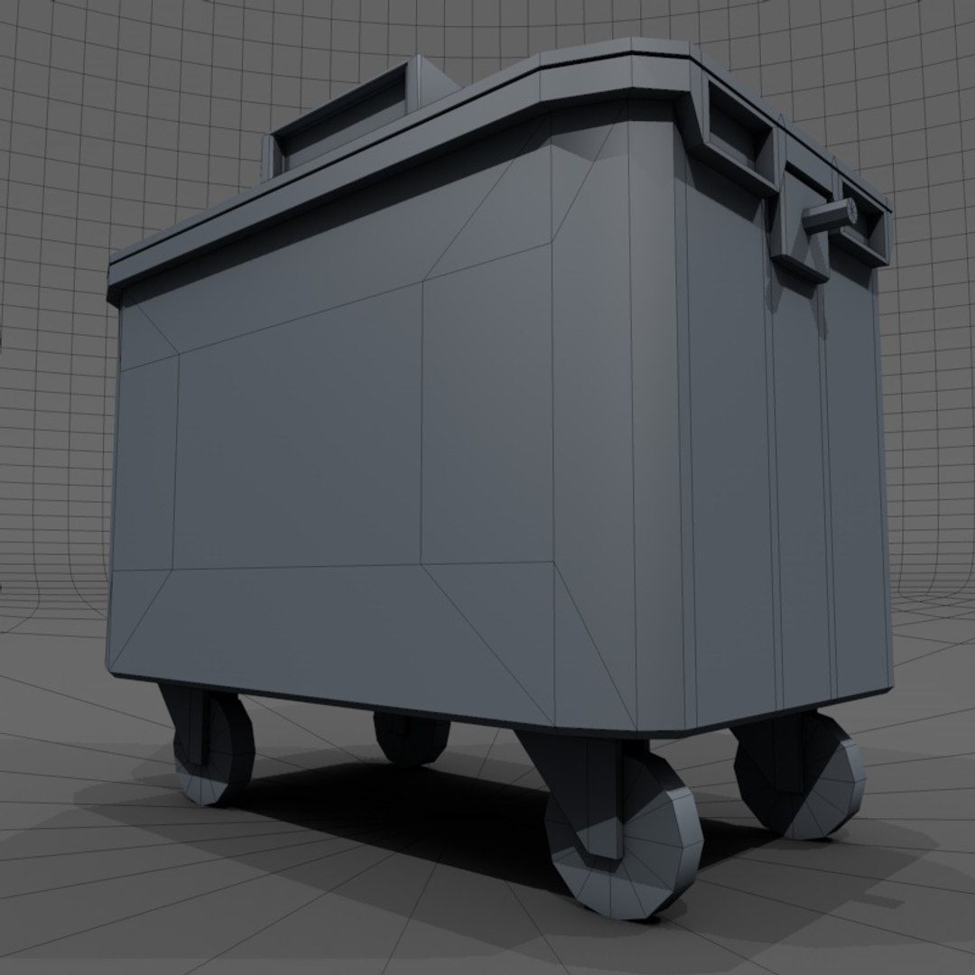 3d trash container model