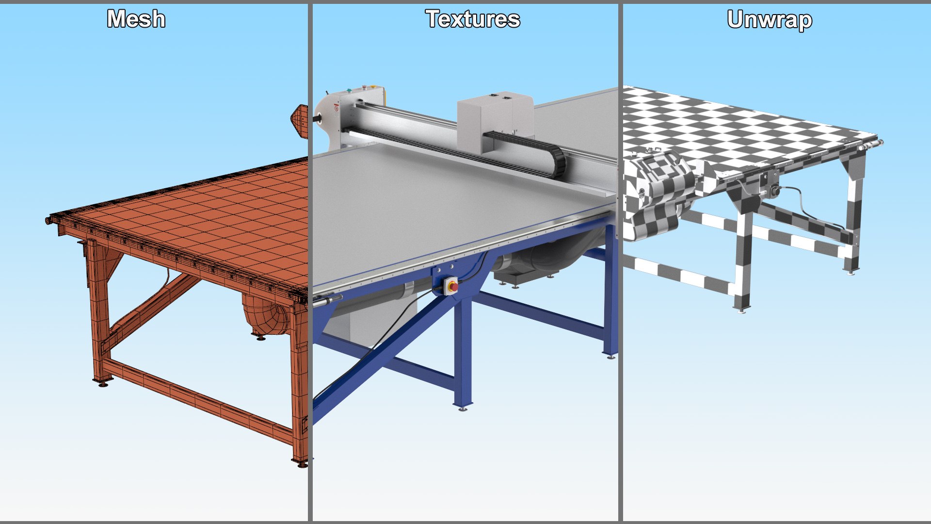 Industrial CNC Cutting Table Rigged 3D - TurboSquid 2388825