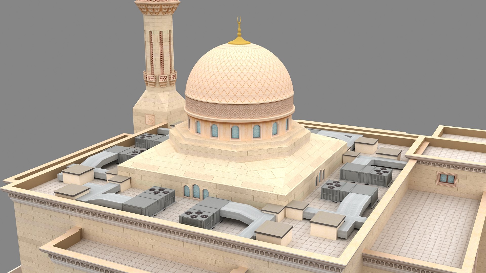 Al Rahim Mosque Dubai Marina 3D Model - TurboSquid 2106535
