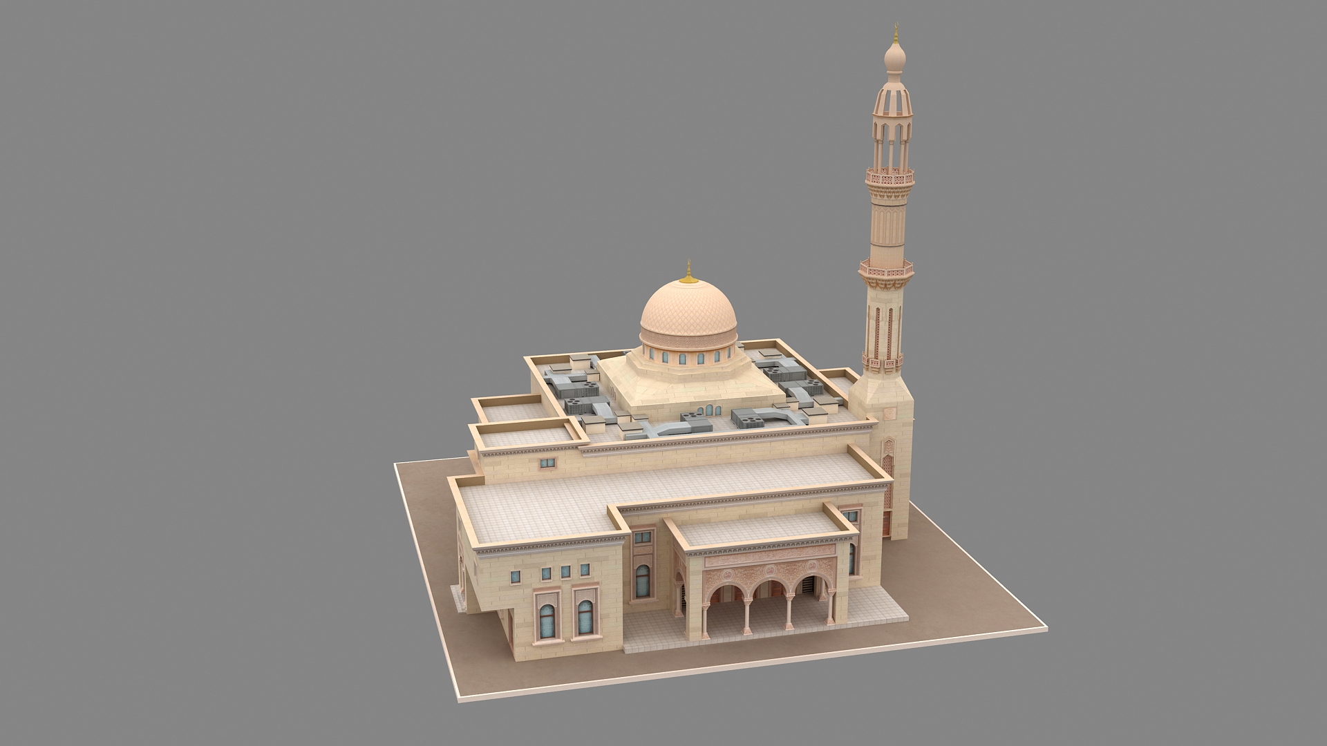 Al Rahim Mosque Dubai Marina 3D Model - TurboSquid 2106535