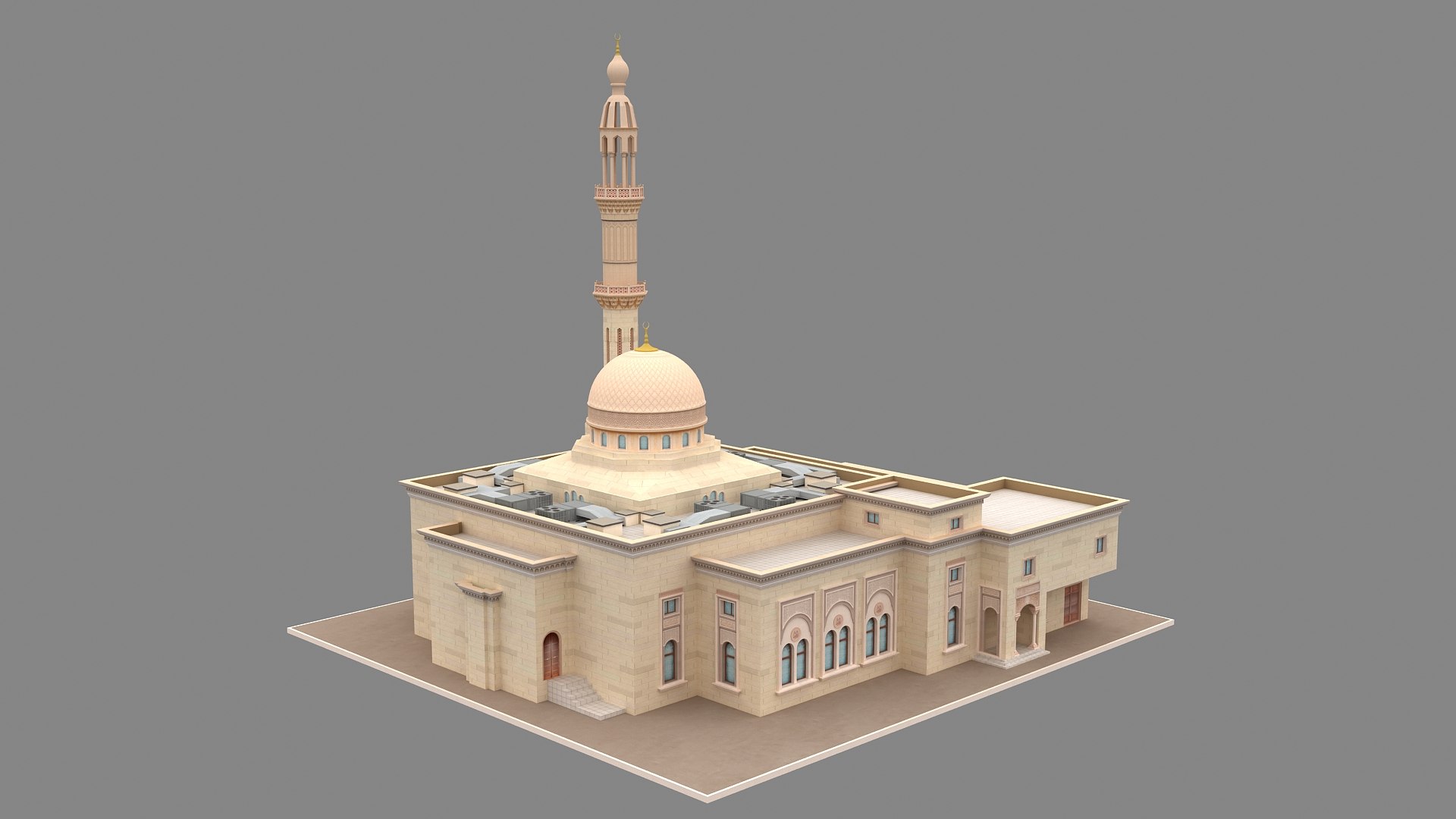 Al Rahim Mosque Dubai Marina 3D Model - TurboSquid 2106535