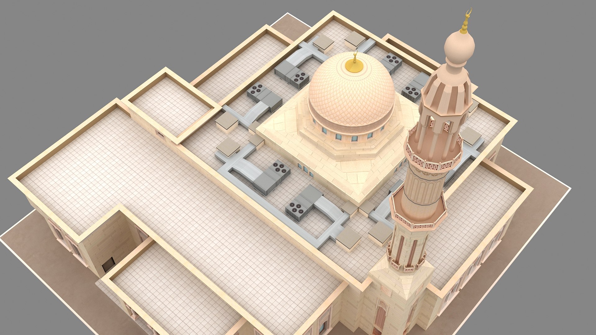 Al Rahim Mosque Dubai Marina 3D Model - TurboSquid 2106535