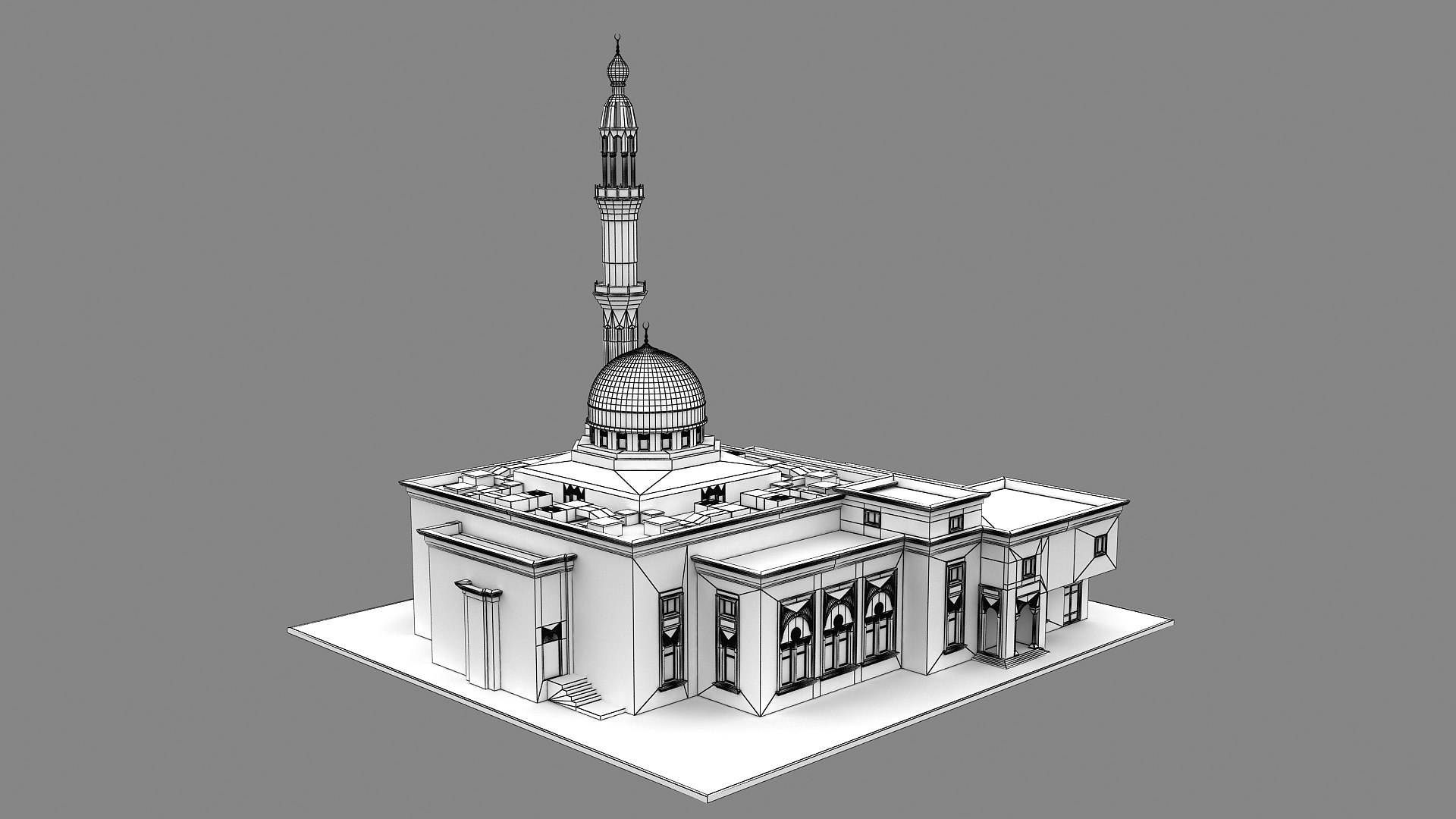 Al Rahim Mosque Dubai Marina 3D model - TurboSquid 2106535