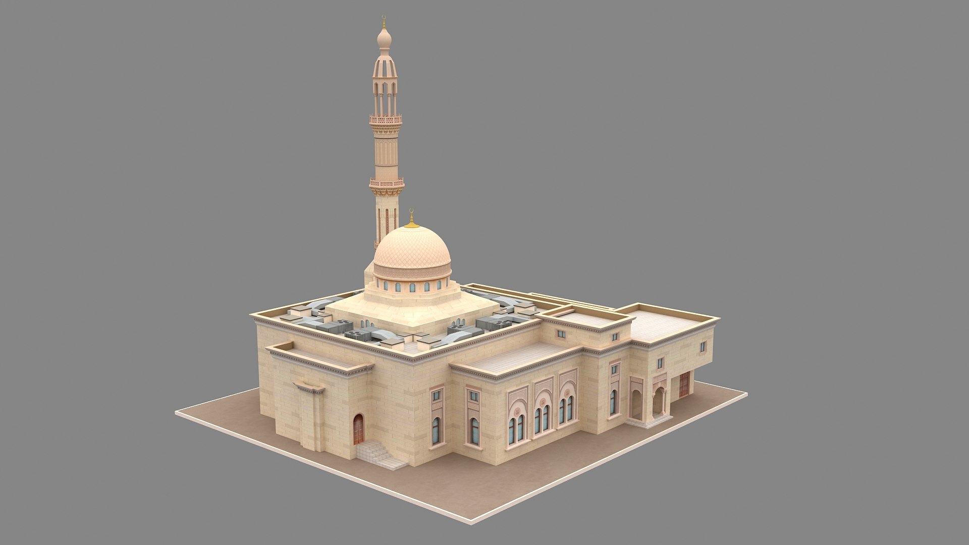 Al Rahim Mosque Dubai Marina 3D Model - TurboSquid 2106535