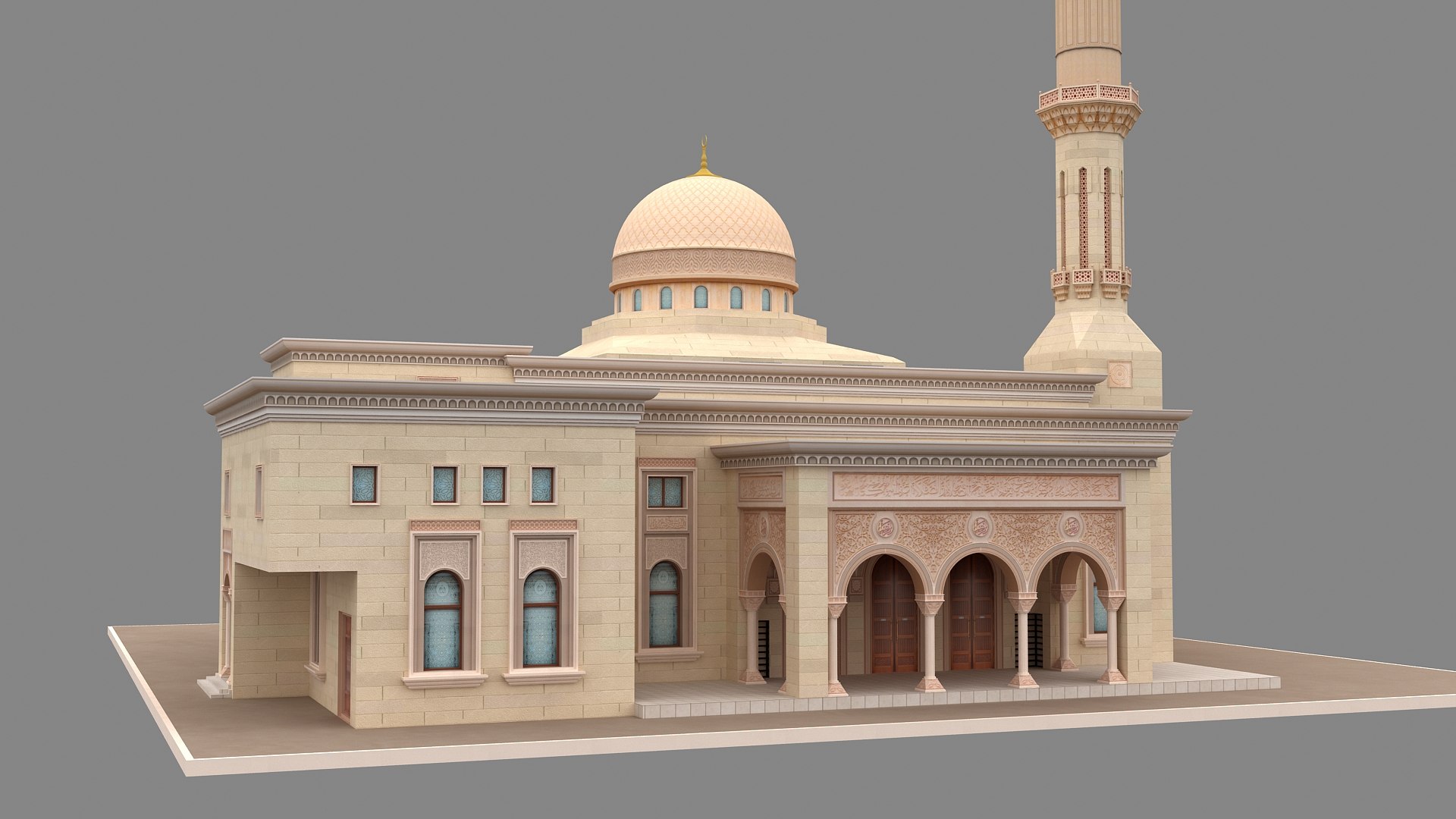 Al Rahim Mosque Dubai Marina 3D Model - TurboSquid 2106535