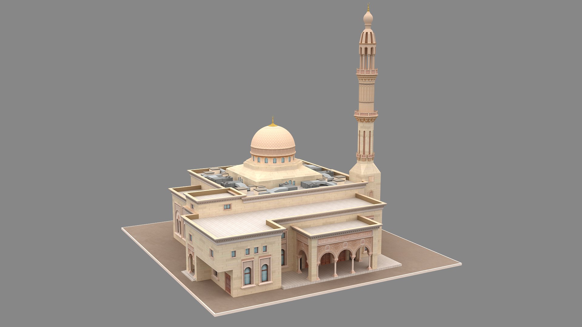 Al Rahim Mosque Dubai Marina 3D Model - TurboSquid 2106535