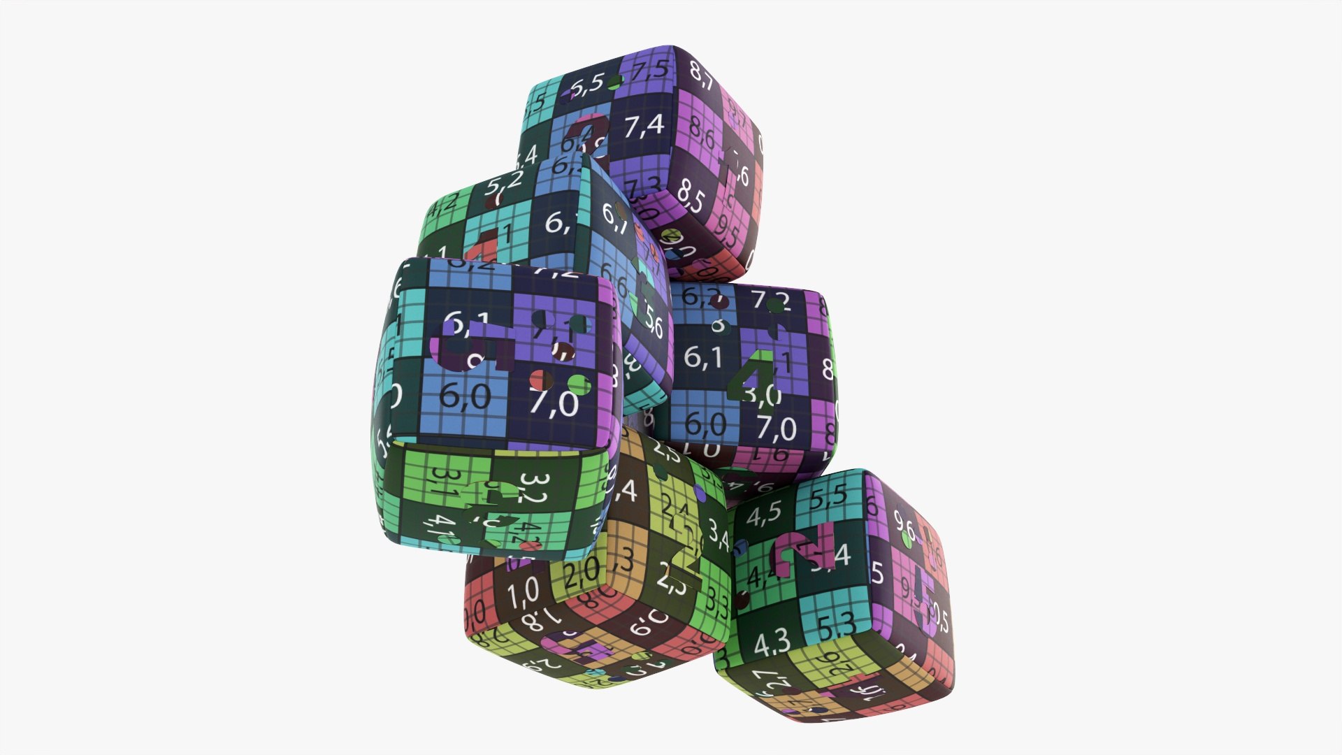 3D Model Baby Cubes Soft With Numbers 01 - TurboSquid 1739202