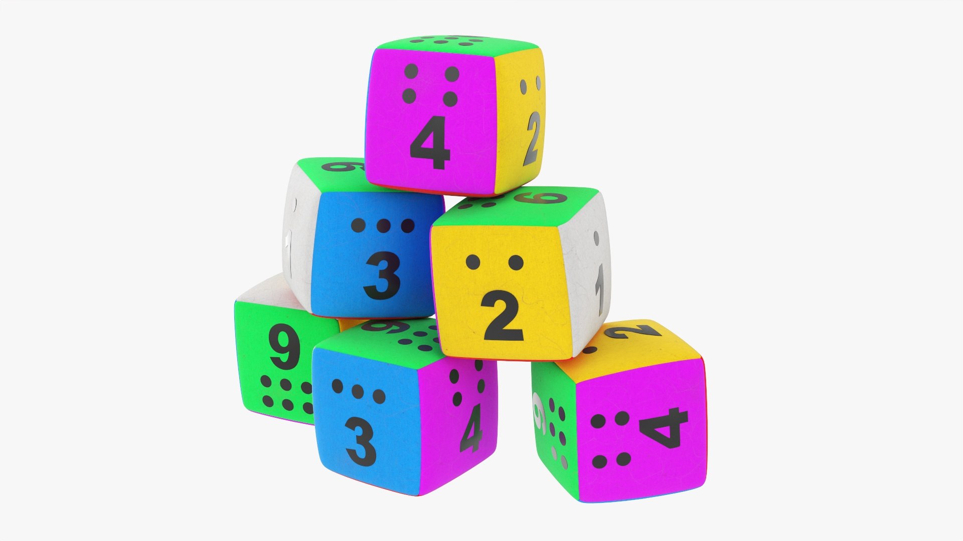 3D Model Baby Cubes Soft With Numbers 01 - TurboSquid 1739202