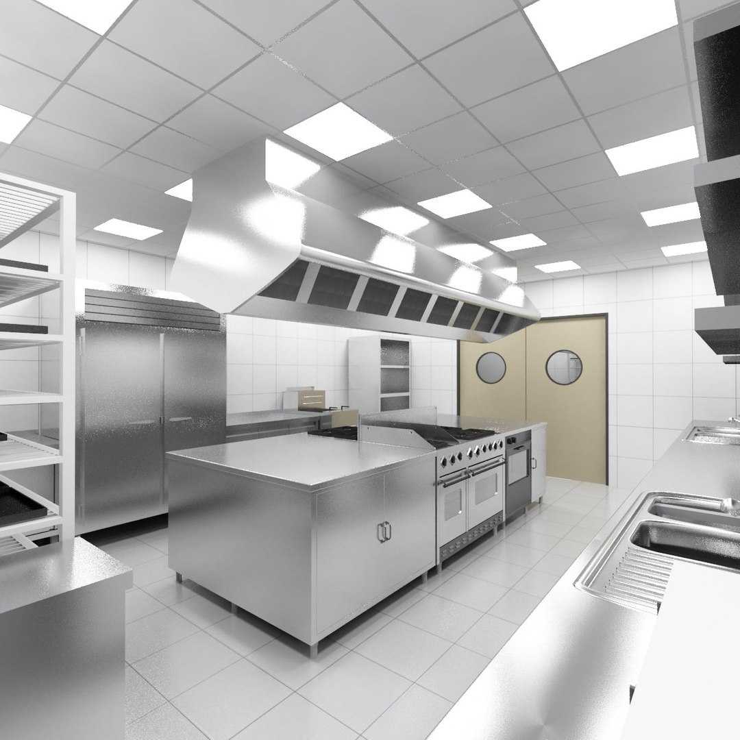 3d Industrial Kitchen Model