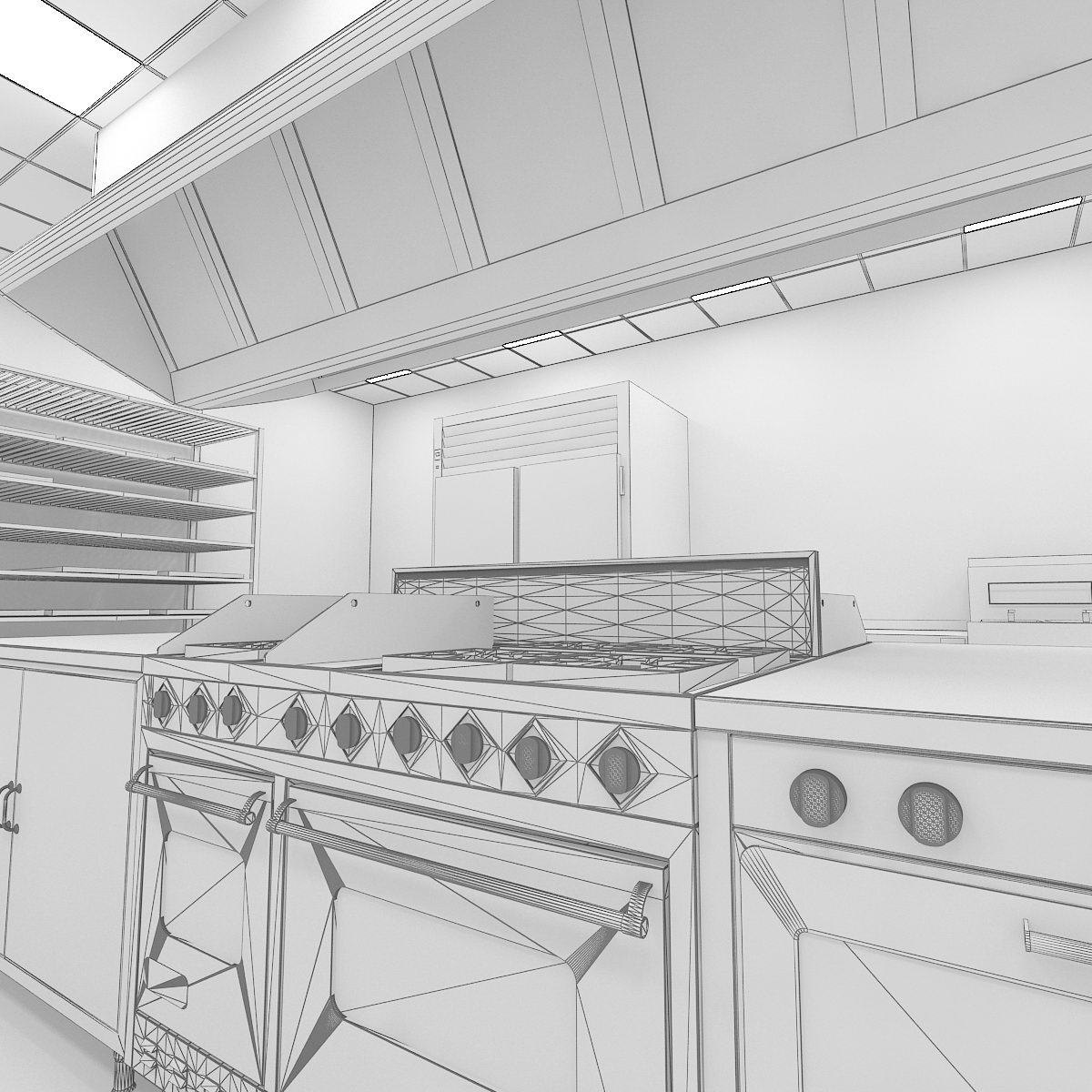 3d industrial kitchen model