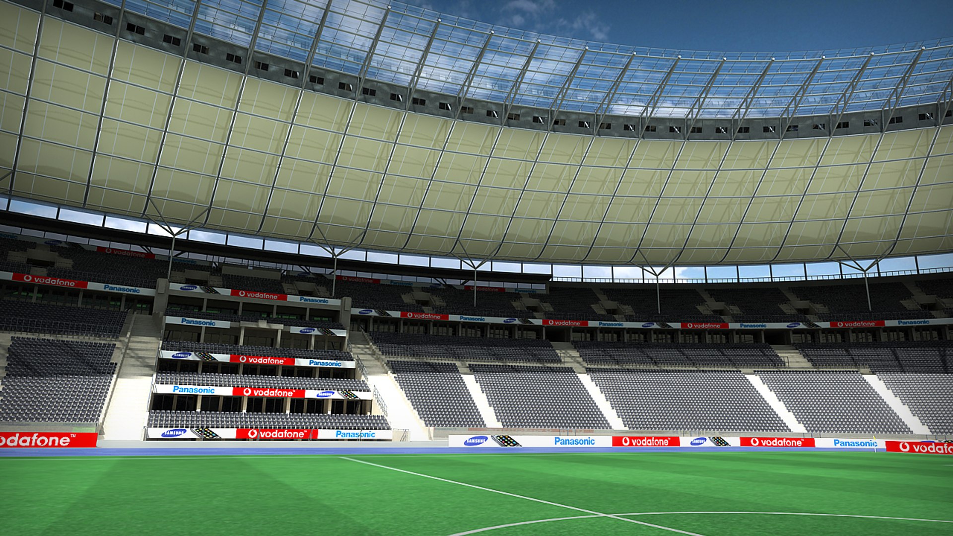 3dsmax olympic stadium fans animation