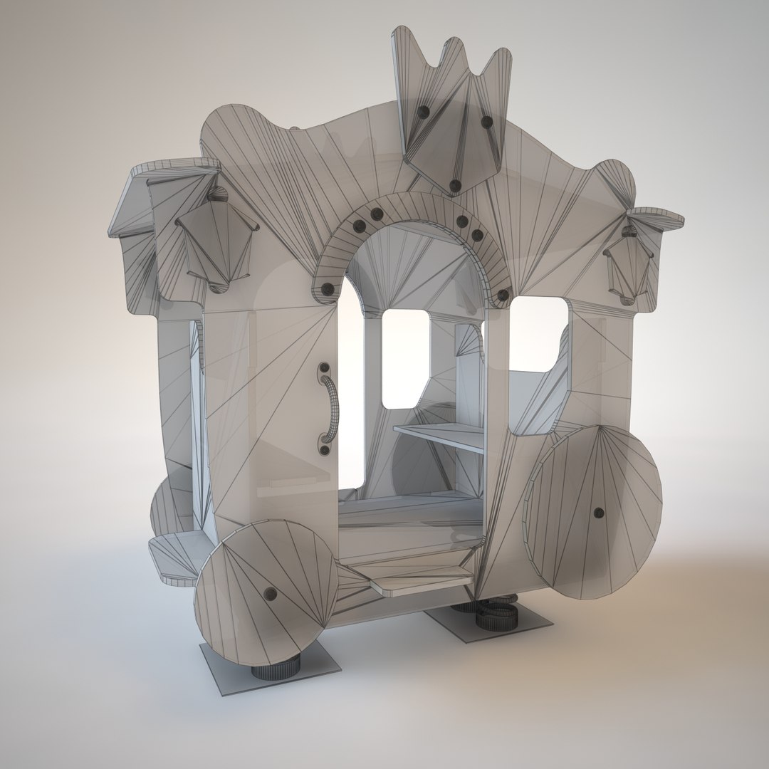 3D playground spring carriage model - TurboSquid 1236971