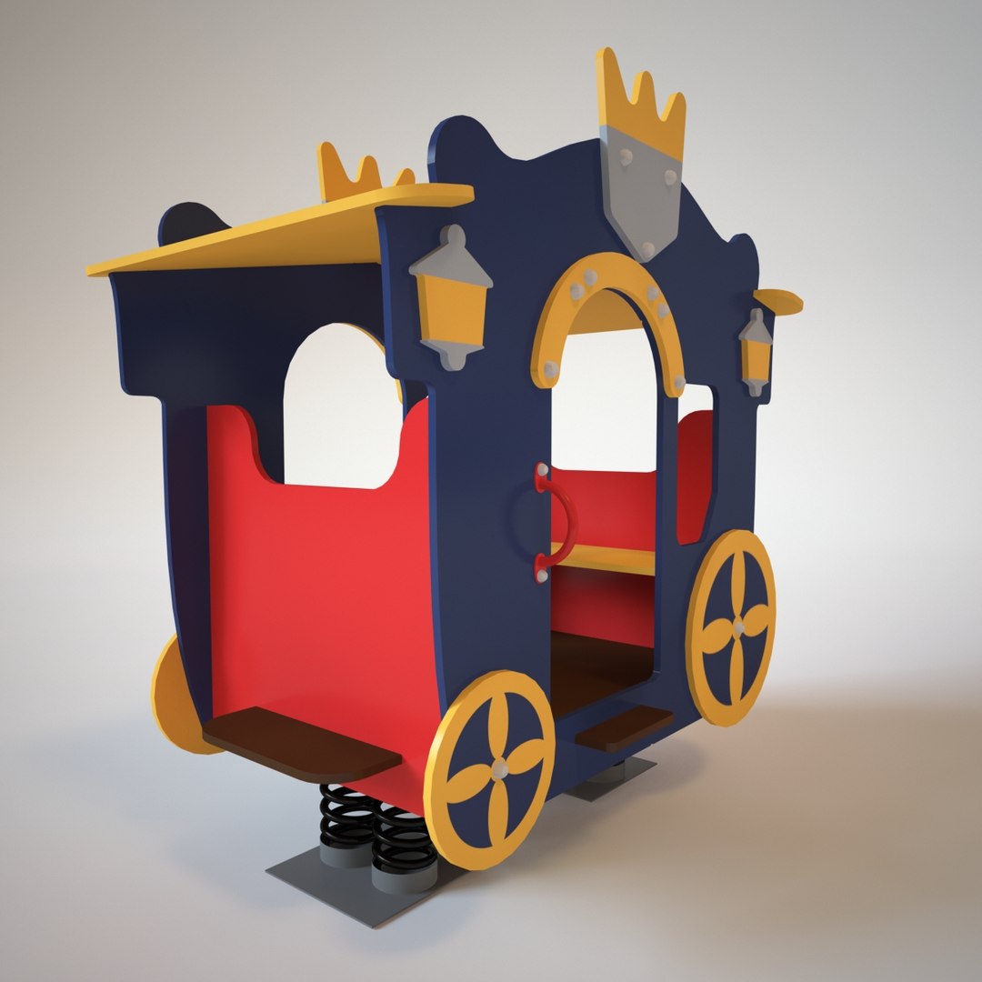 3D playground spring carriage model - TurboSquid 1236971