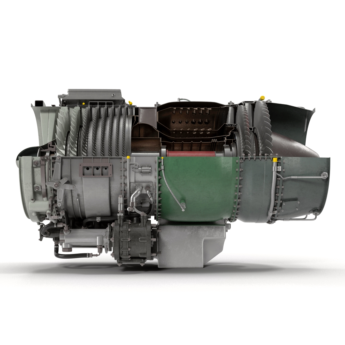 modelo 3d Turbojet Engine General Electric J85 seccionado modelo 3D ...