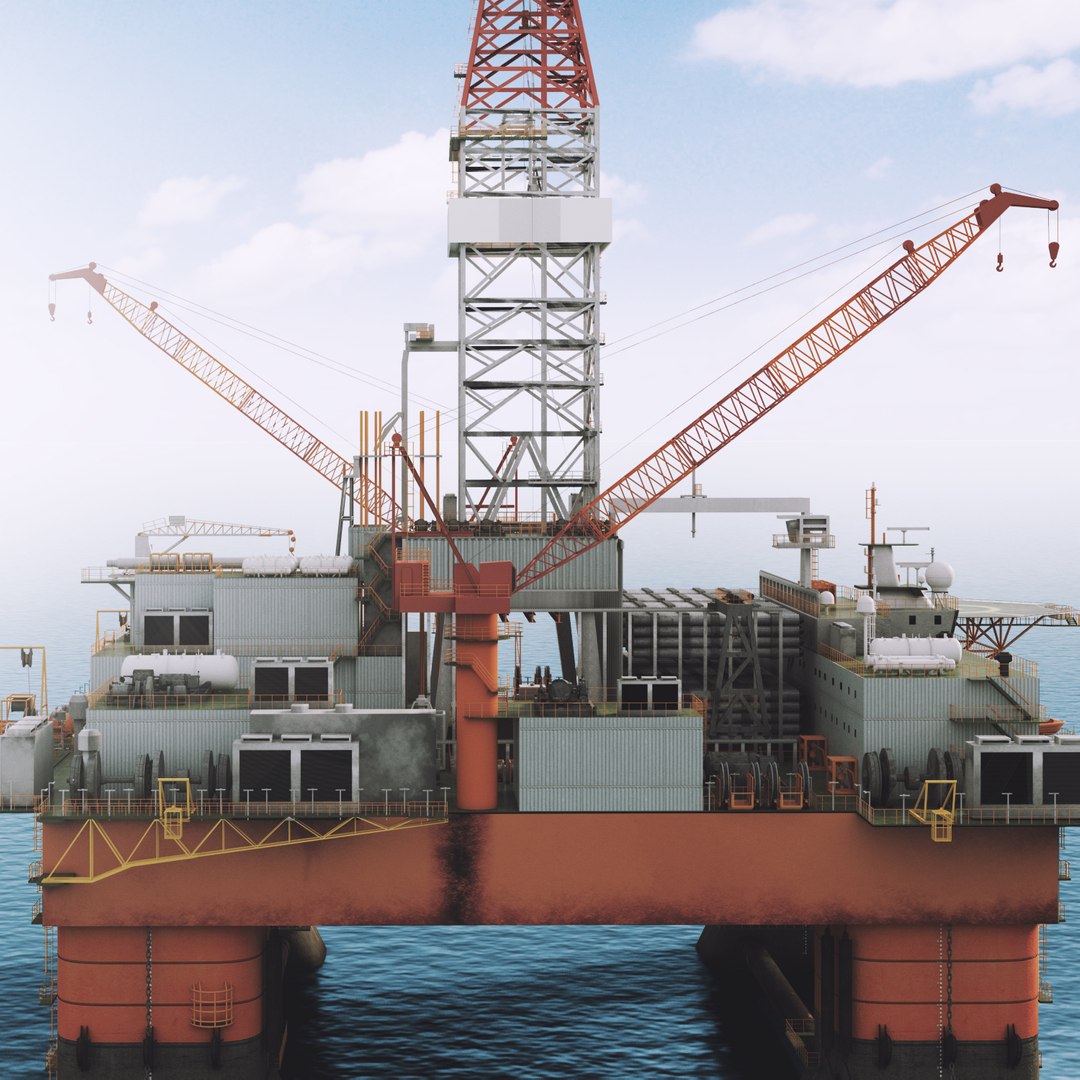 3D semi submersible oil rig - TurboSquid 1178366
