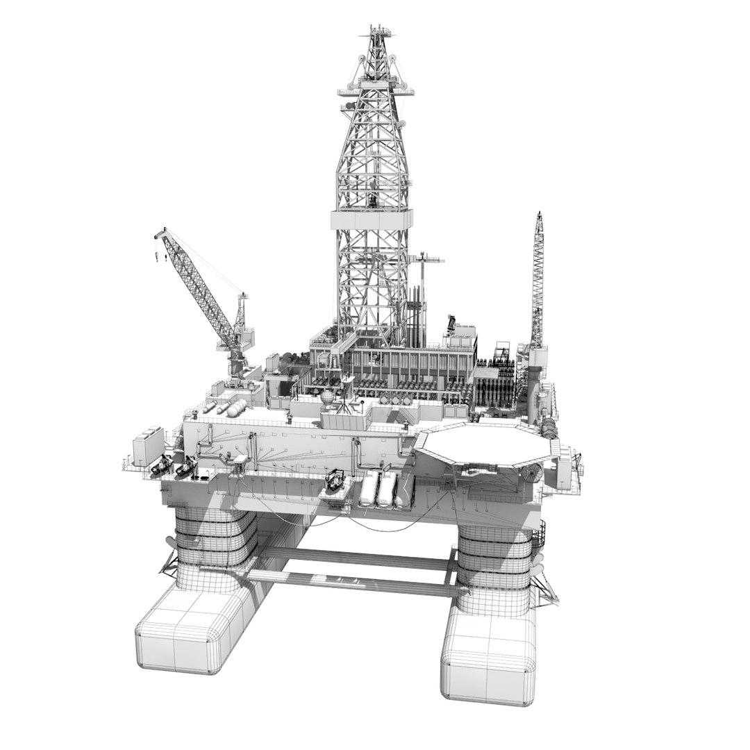 3D semi submersible oil rig - TurboSquid 1178366