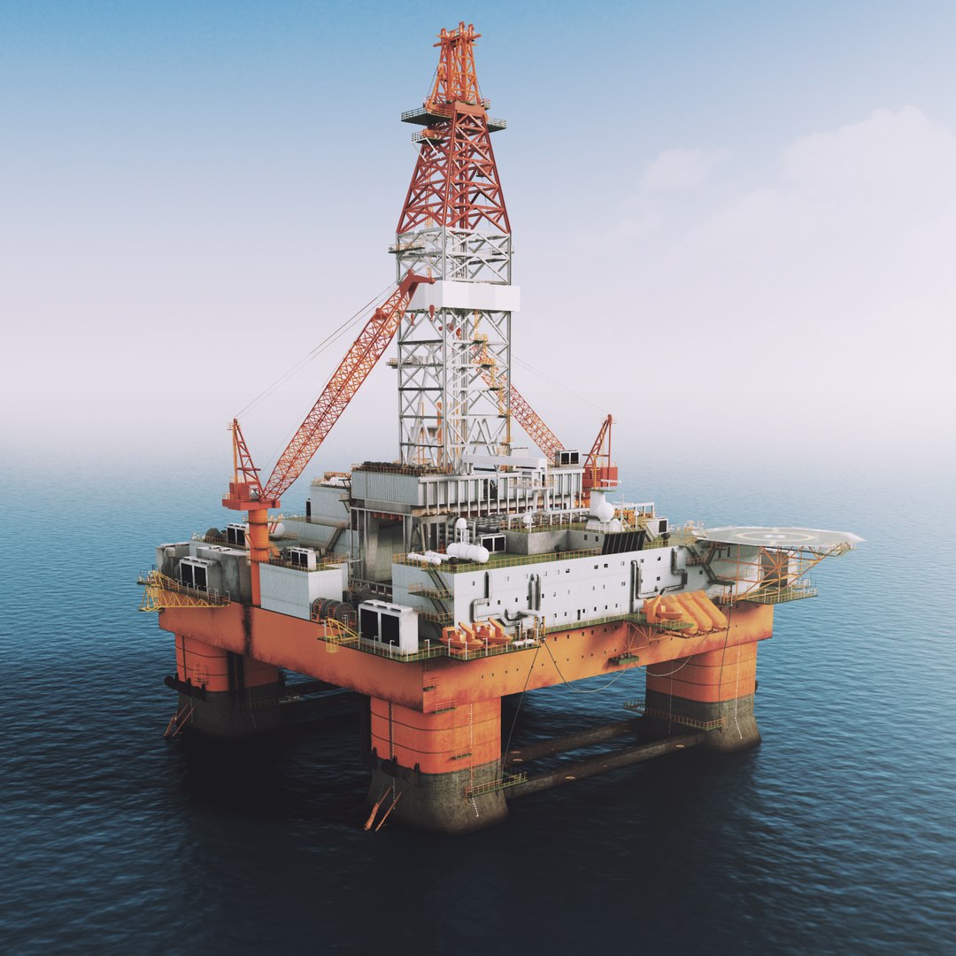 3D semi submersible oil rig - TurboSquid 1178366