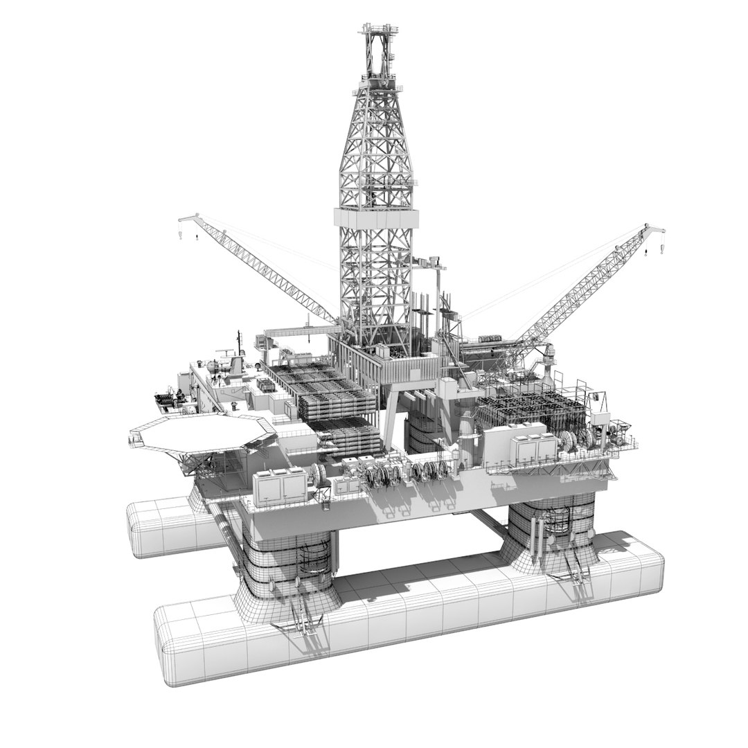 3D semi submersible oil rig - TurboSquid 1178366