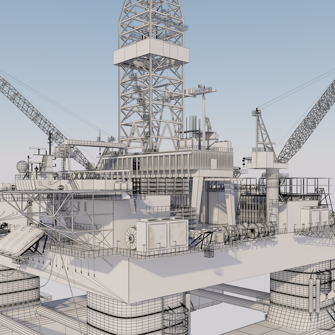 3D semi submersible oil rig - TurboSquid 1178366