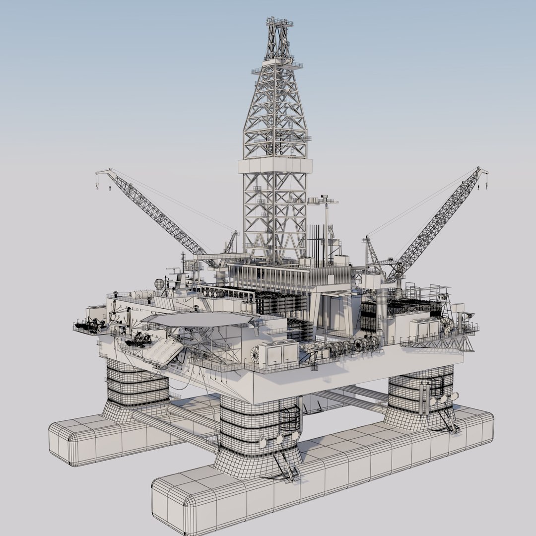 3D semi submersible oil rig - TurboSquid 1178366