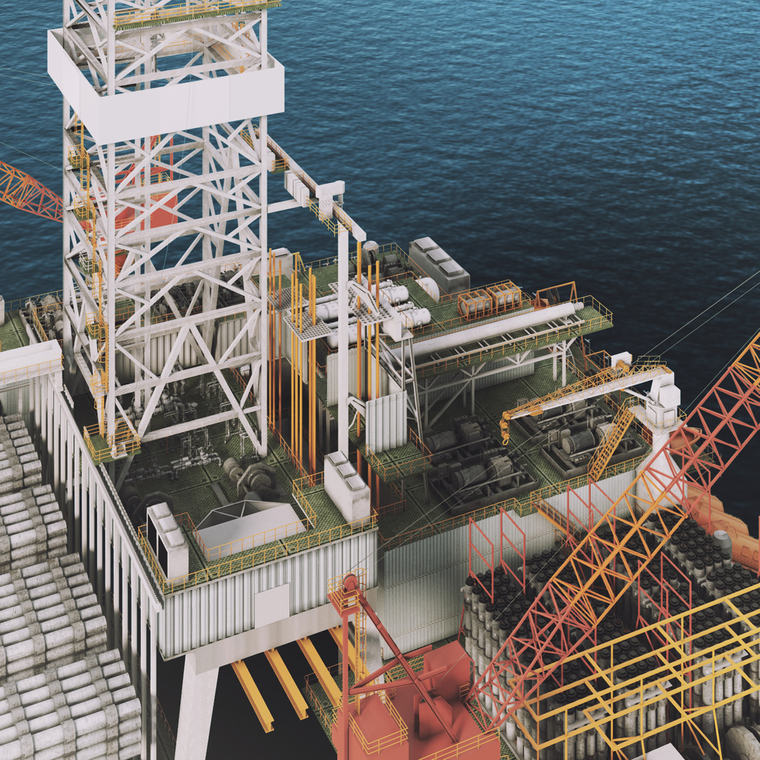 3D semi submersible oil rig - TurboSquid 1178366