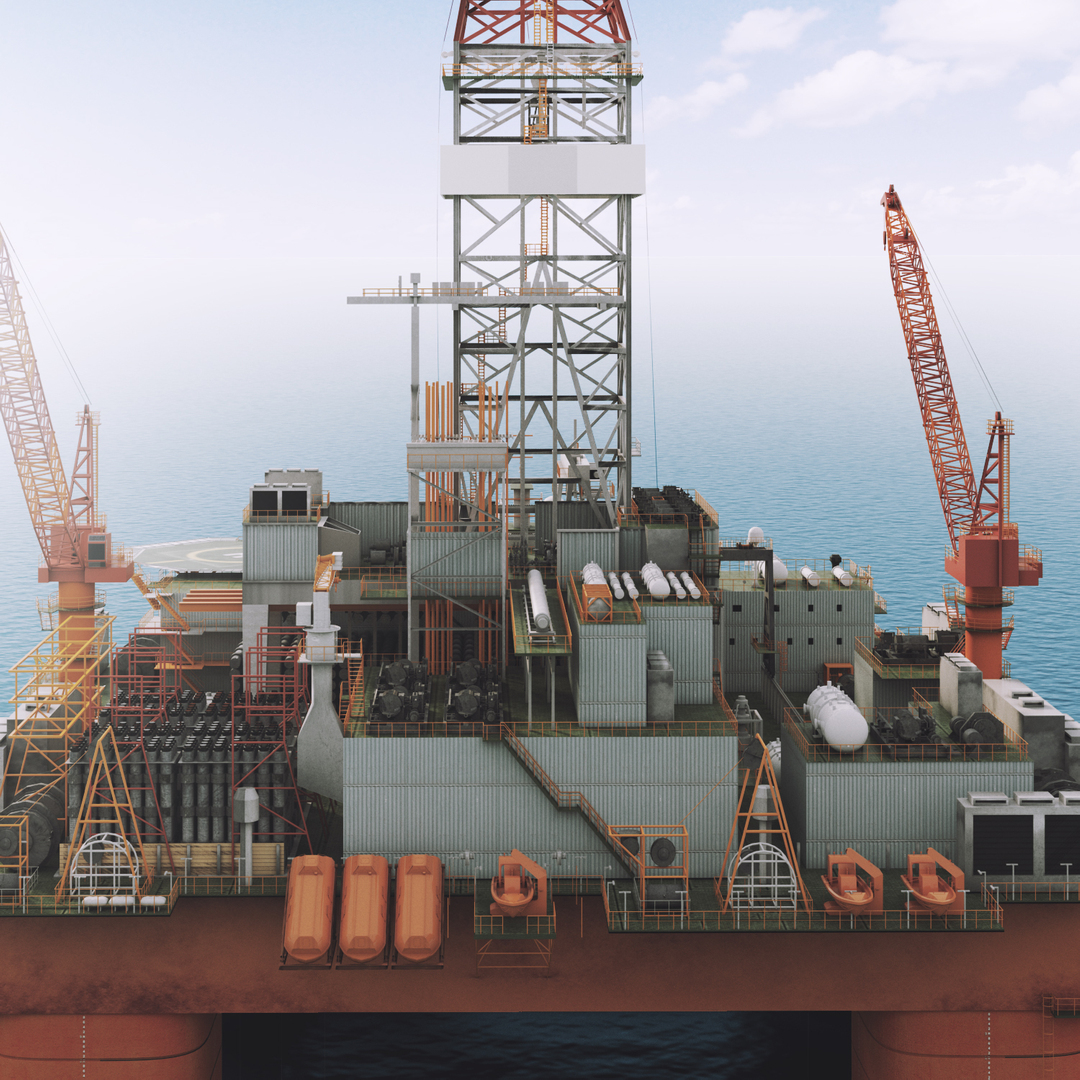 3D semi submersible oil rig - TurboSquid 1178366