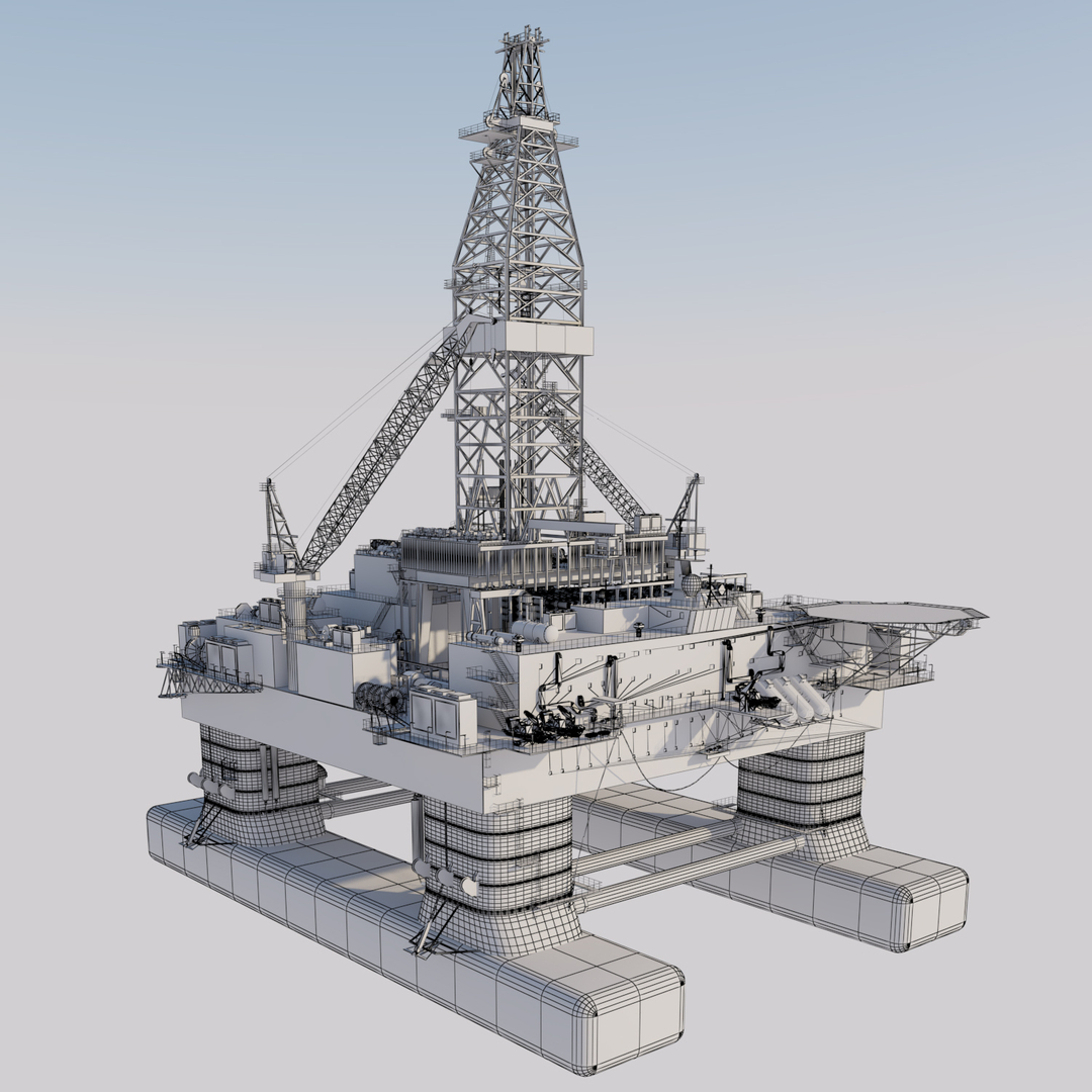 3D semi submersible oil rig - TurboSquid 1178366
