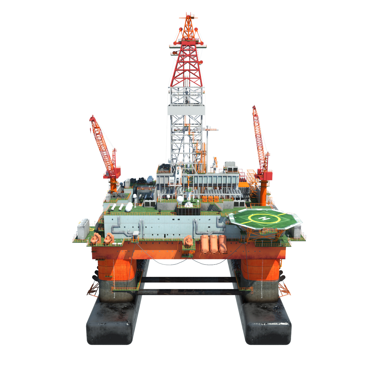 3D semi submersible oil rig - TurboSquid 1178366