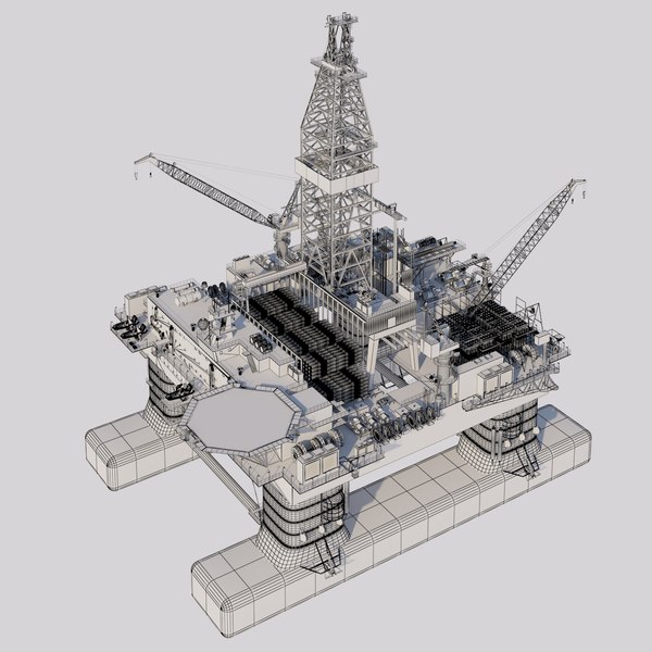 3D semi submersible oil rig - TurboSquid 1178366