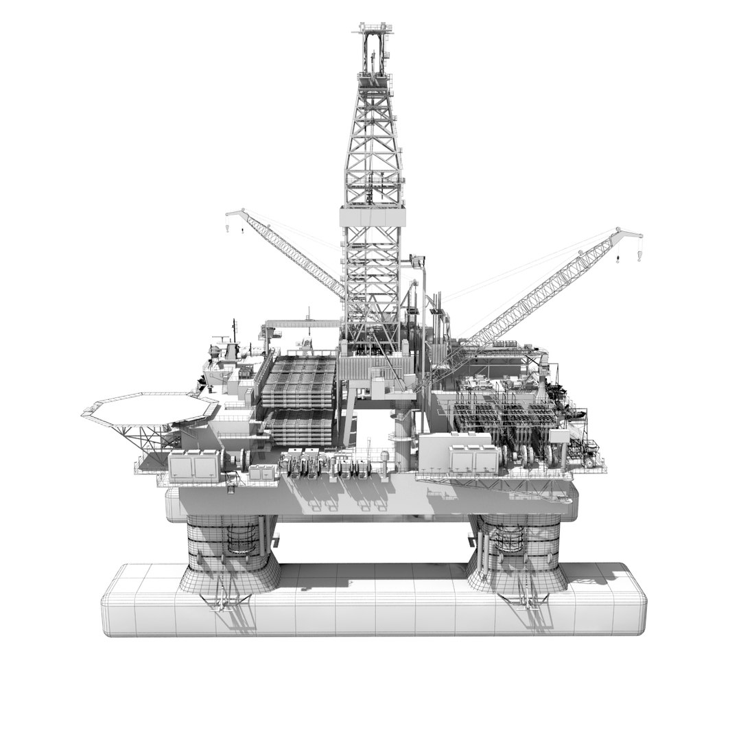 3D semi submersible oil rig - TurboSquid 1178366
