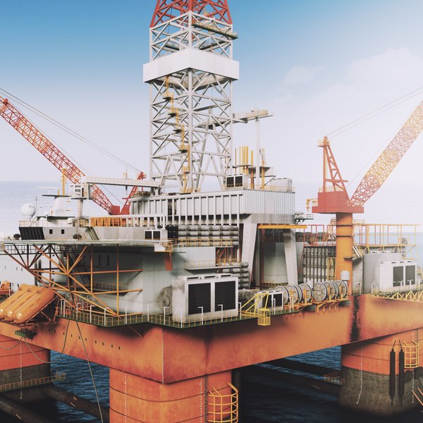 3D semi submersible oil rig - TurboSquid 1178366