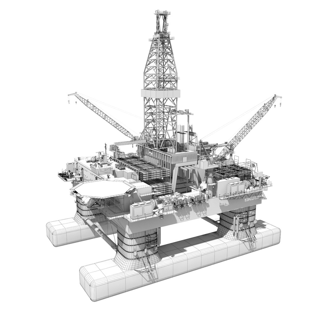 3D semi submersible oil rig - TurboSquid 1178366