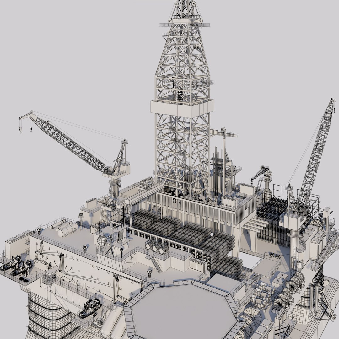 3D semi submersible oil rig - TurboSquid 1178366