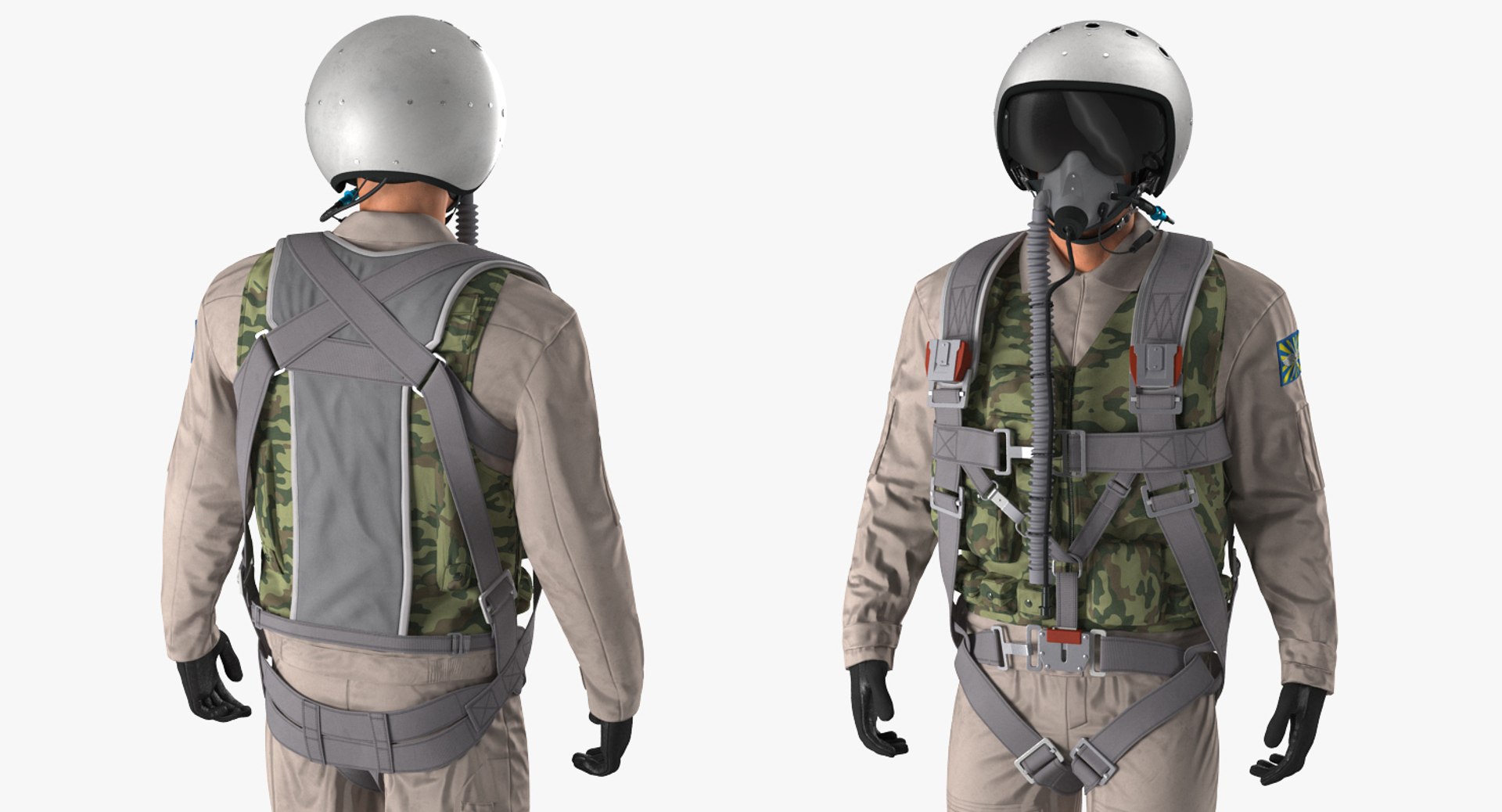 3d russian jet fighter pilot model