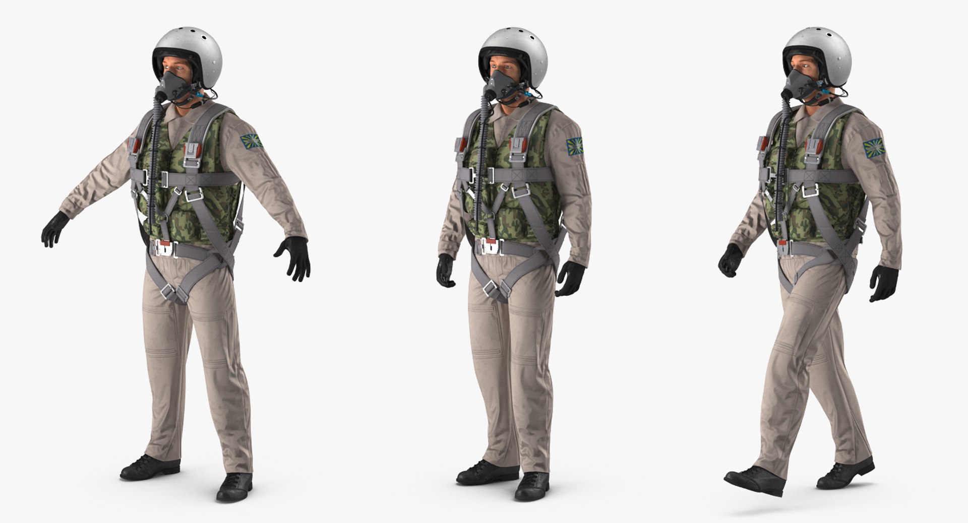 3d russian jet fighter pilot model