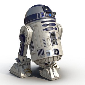 r2 d2 rigged modeled 3d model