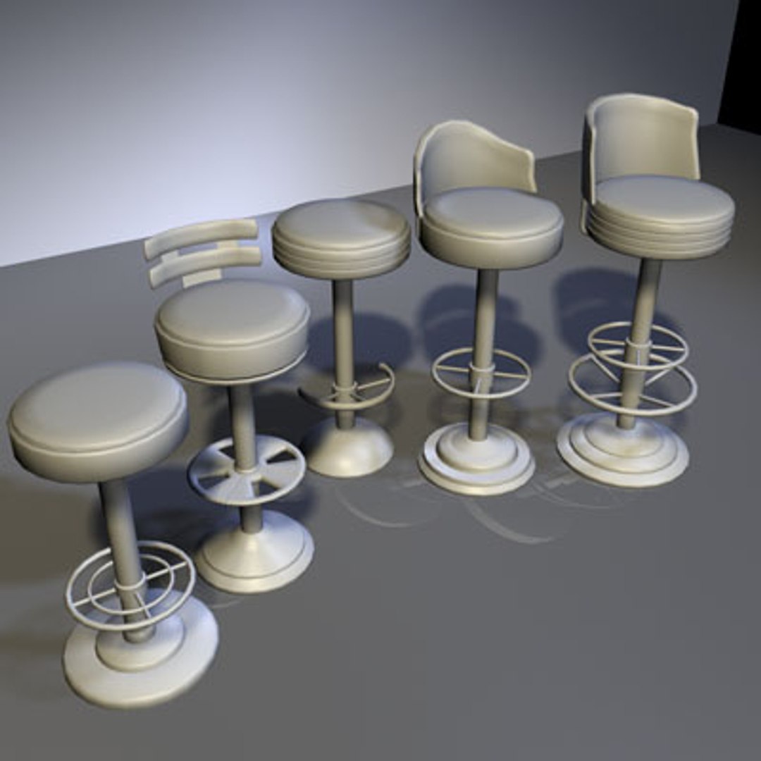 3d Model Bar Stool 01