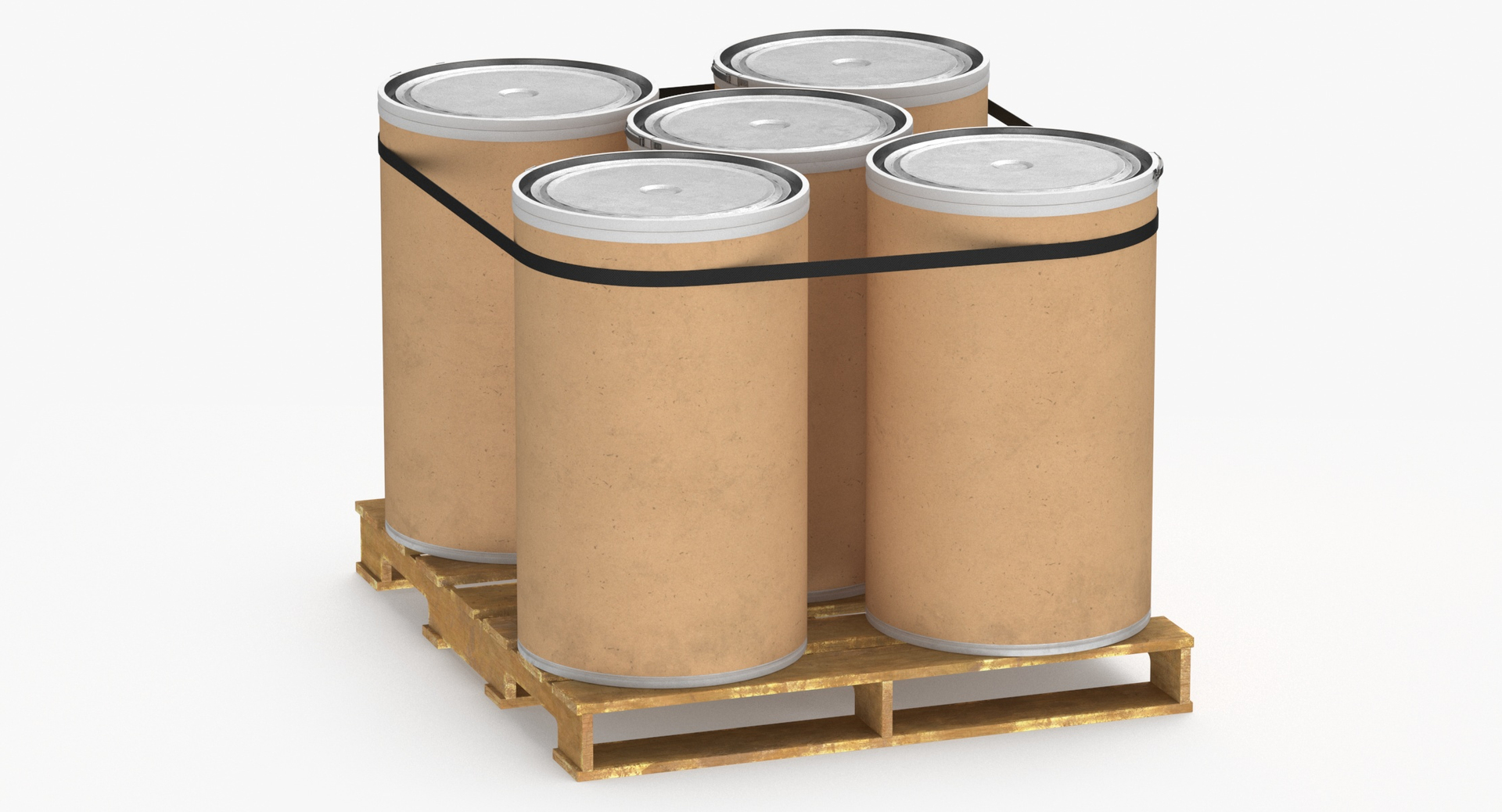 3D Cardboard Drum Barrel Single Pallet Model - TurboSquid 1965854