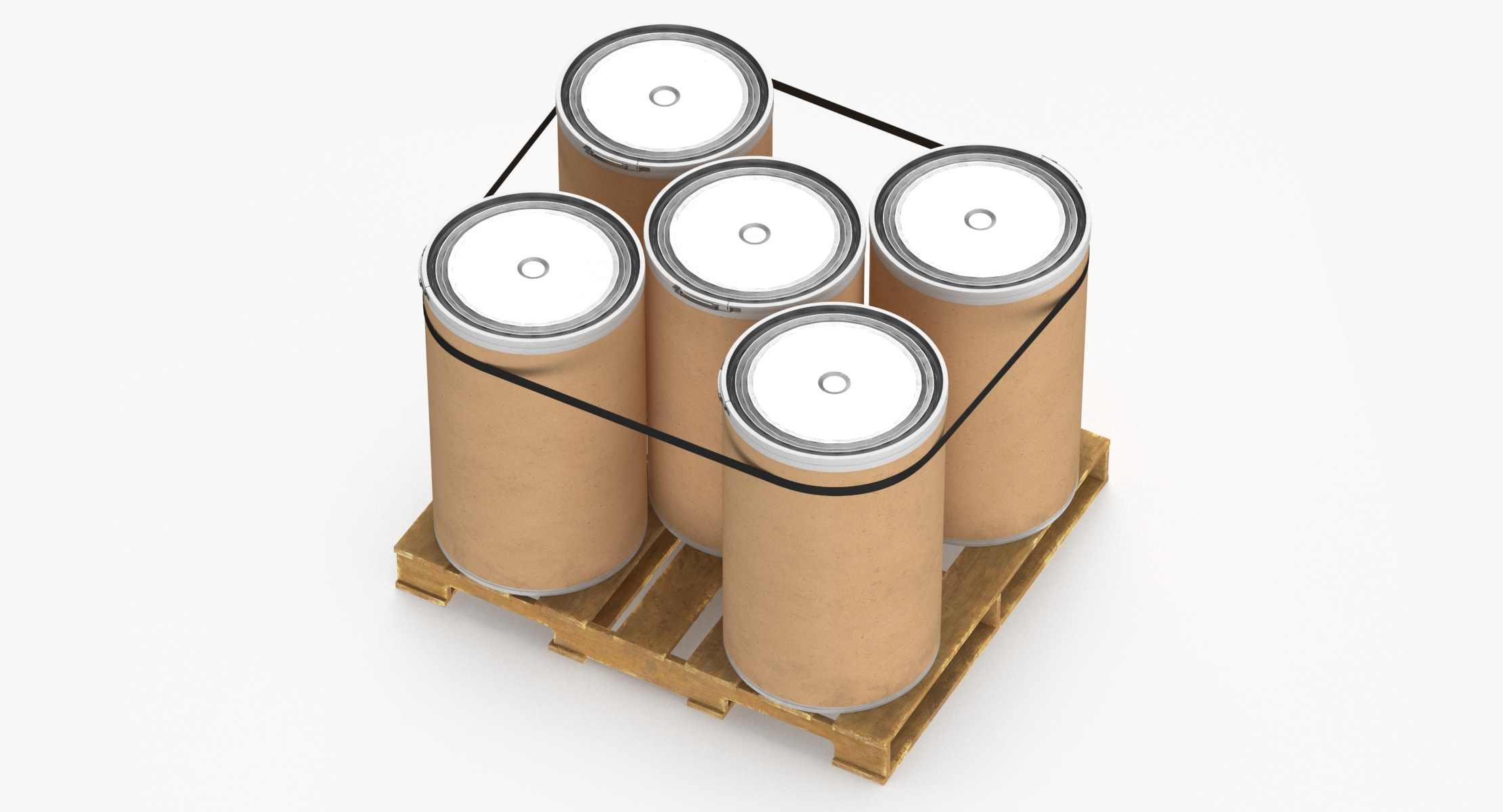 modelo 3d Tambor de cartón Barril Palet individual - TurboSquid 1965854