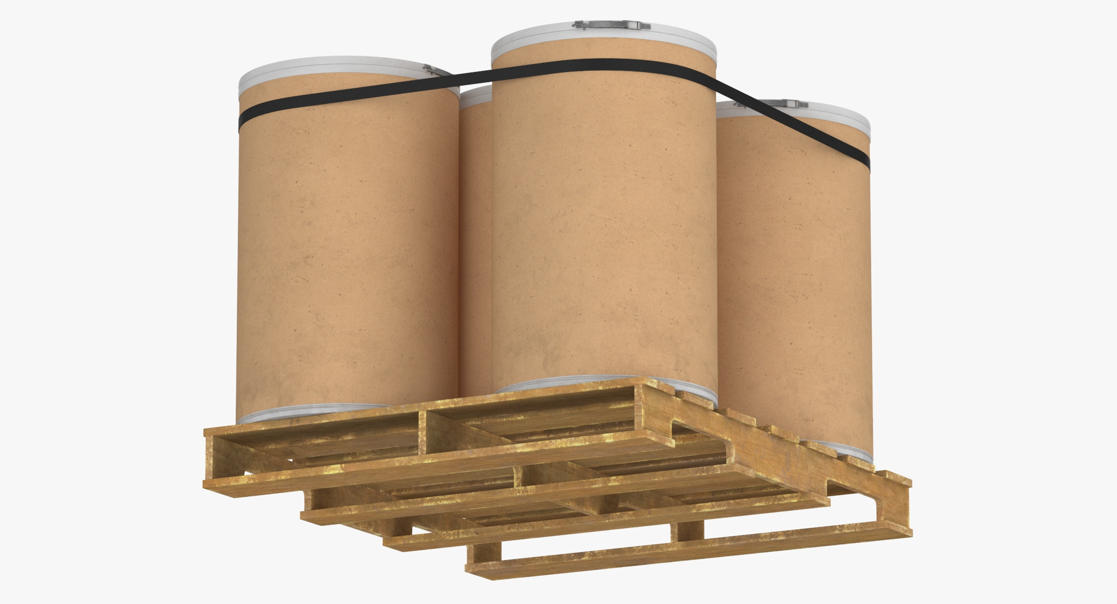 modelo 3d Tambor de cartón Barril Palet individual - TurboSquid 1965854