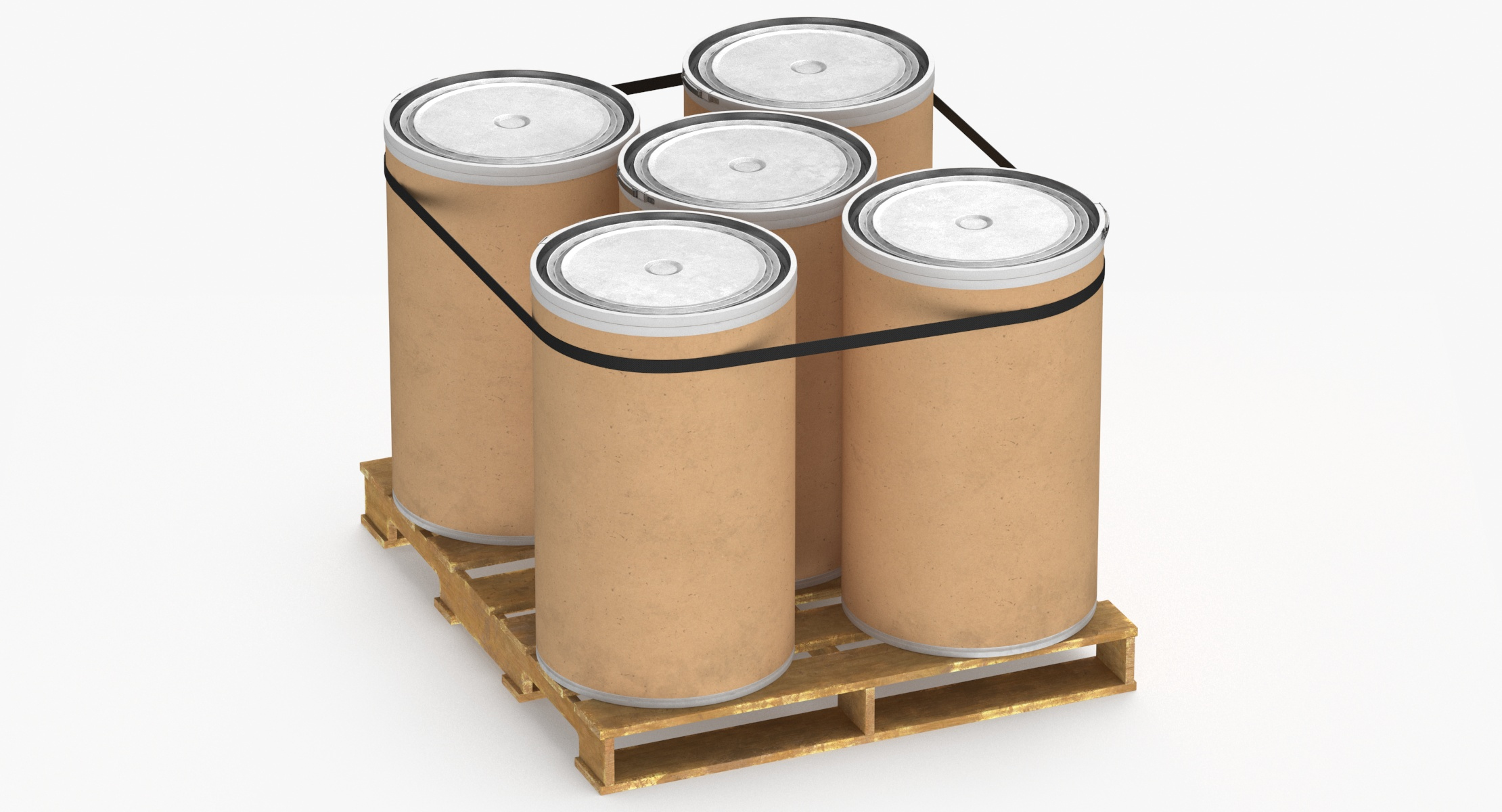modelo 3d Tambor de cartón Barril Palet individual - TurboSquid 1965854