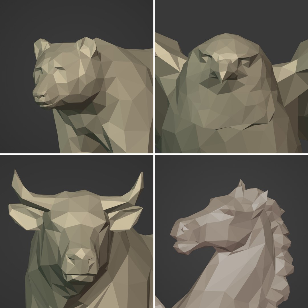 3D Model Polygonal Statues - TurboSquid 2203299